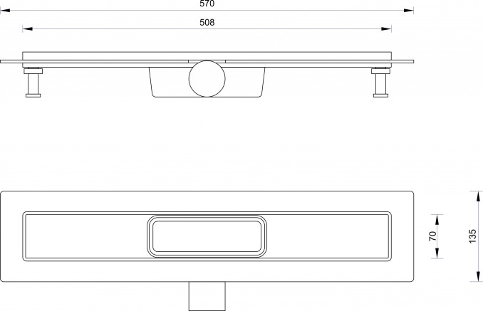 Tuš kanalica MESATEKNIK LINE standard 600 sa izolacijom